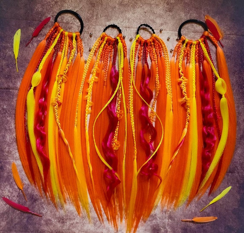 Kerosene Fire Color Hair Falls Temporary Festival Rave Braids - Etsy Canada
