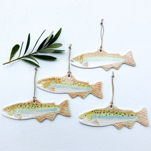Rainbow Trout Porcelain Hanging Decoration - Etsy