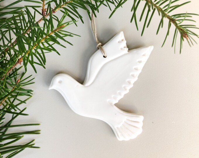 Porcelain Dove Christmas Tree Decoration - Etsy