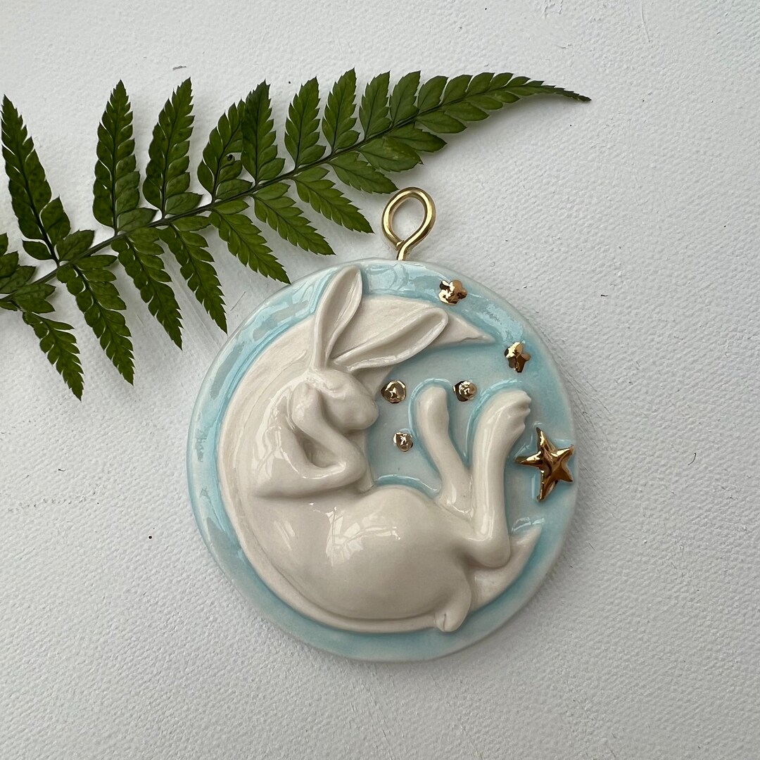 Moon Hare Sleeping Decoration - Etsy