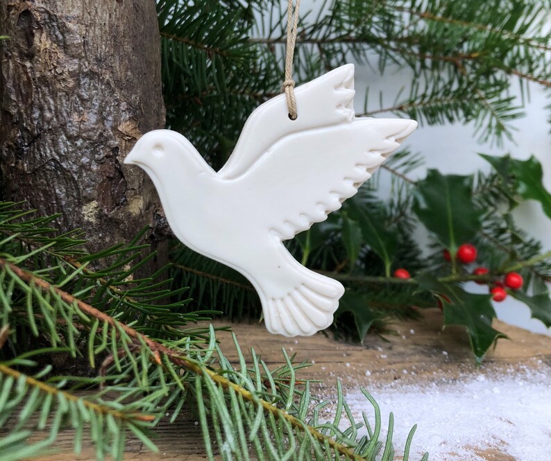 Porcelain Dove Christmas Tree Decoration | Etsy