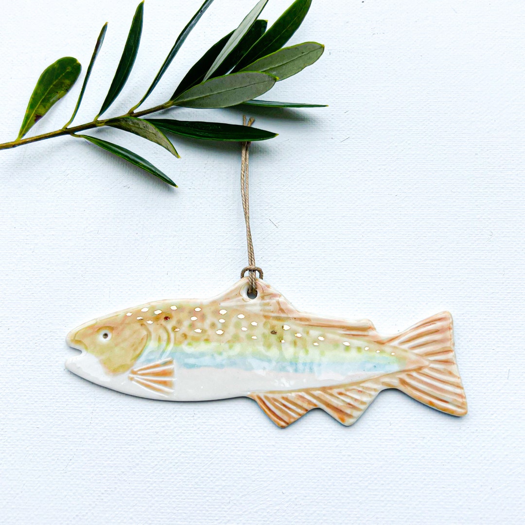 Rainbow Trout Porcelain Hanging Decoration - Etsy