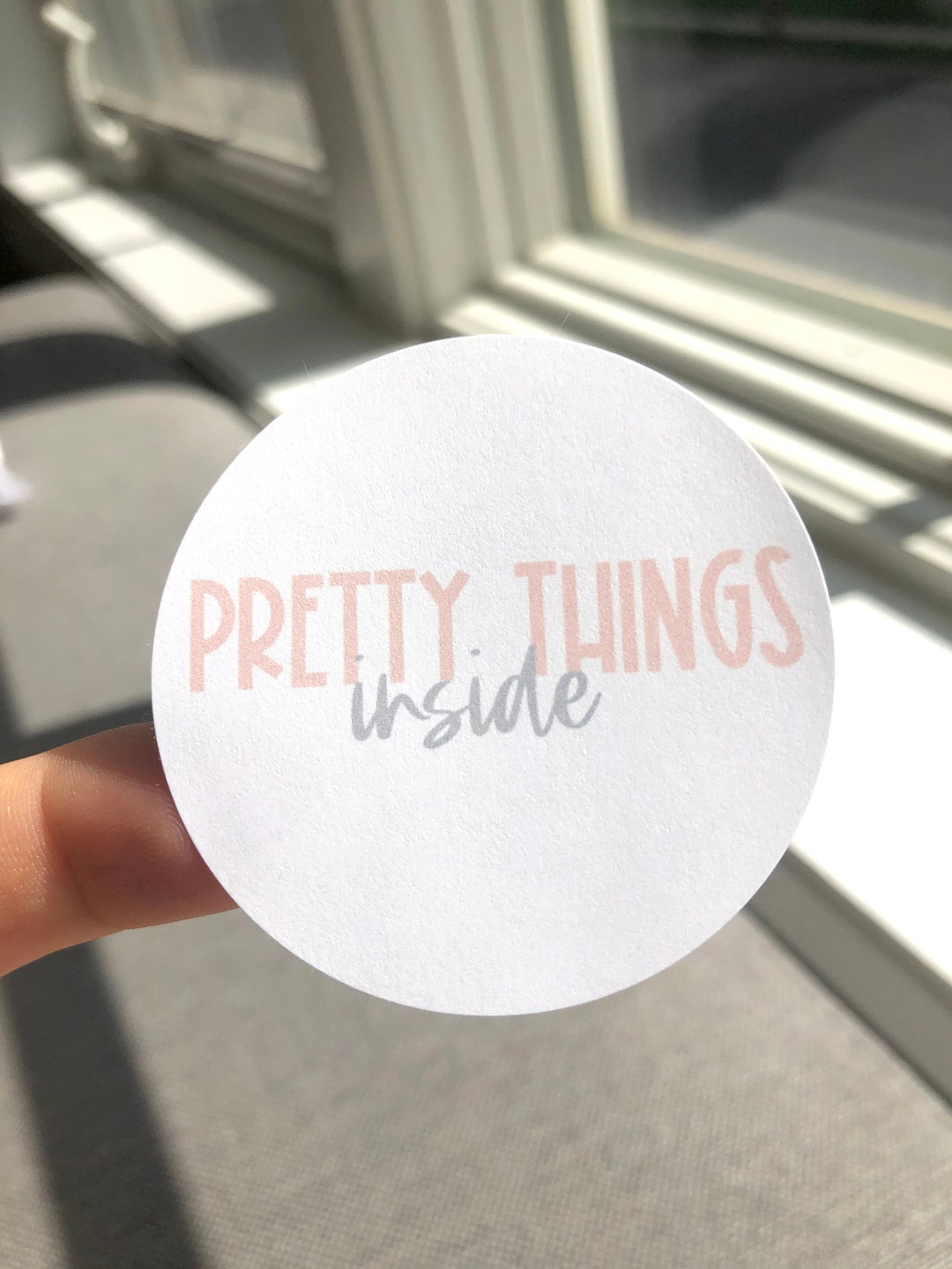 Pretty Things Inside Sticker, Party Favor Sticker, Small Business ...