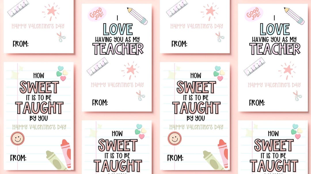 Printable Valentine’s Day Card, Card for Teacher, How Sweet It is to Be ...