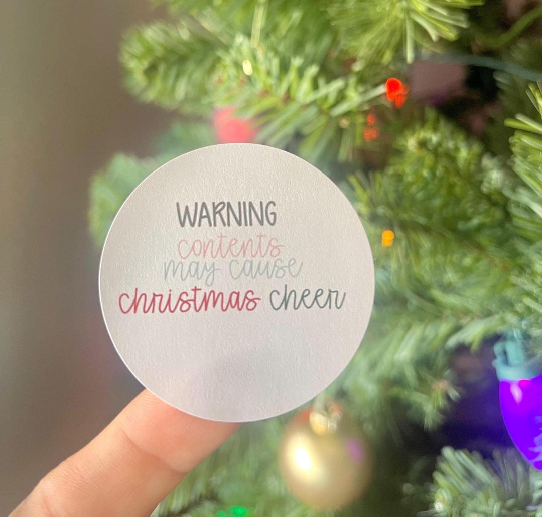 Warning Christmas Cheer Package Stickers, Christmas Cheer, Packaging ...