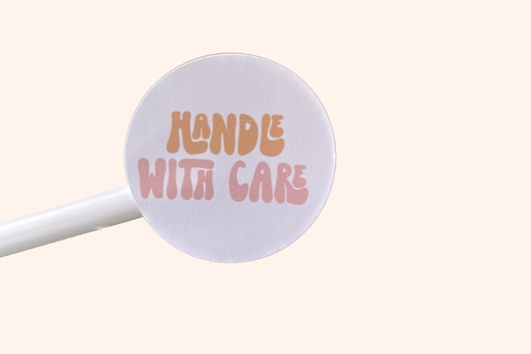 Handle With Care Sticker Set - Modern Small Business Label, Gift for ...