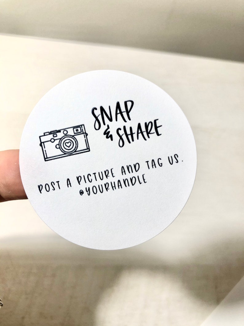 Snap and Share Sticker Small Business Stickers Social Media | Etsy
