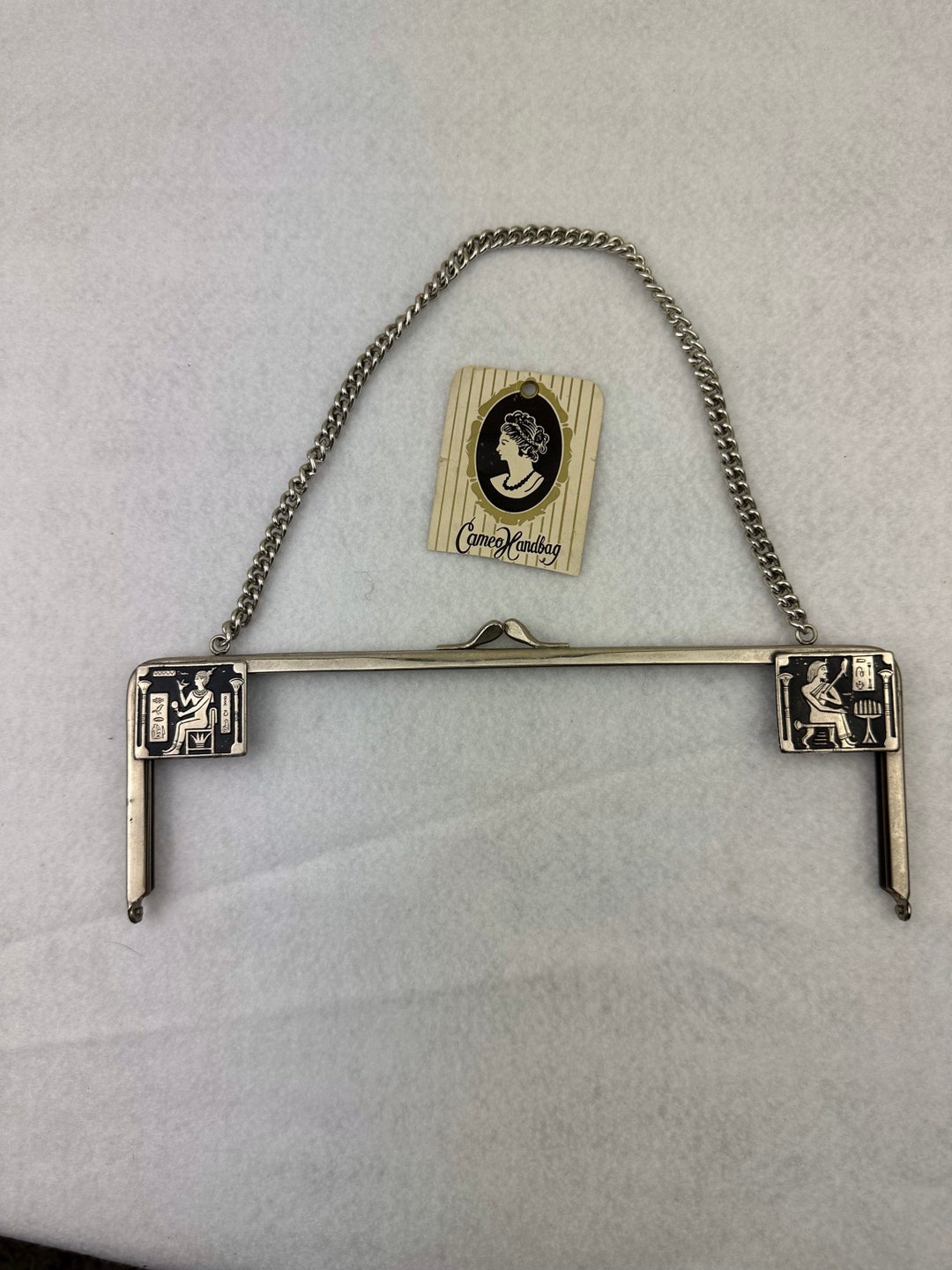 Vintage Purse Frame Silver Bag Frame Clasp Craft Notions Purse Making ...