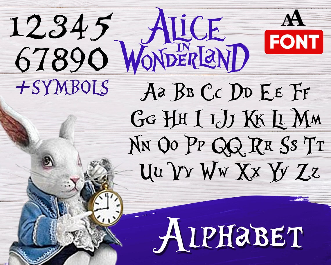 Alicia en el país de las maravillas fuente svg alfabeto | Etsy
