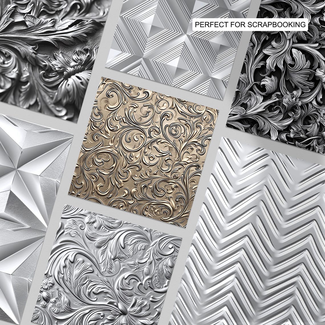 166 Engraving Seamless Pattern | Digital Seamless Pattern Metallic ...