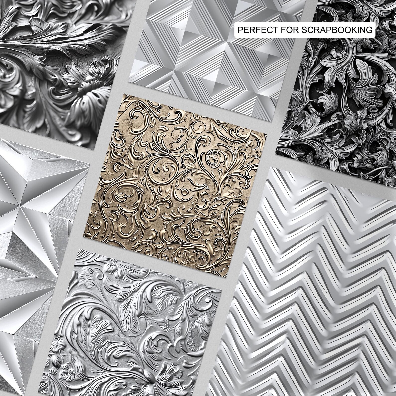 166 Engraving Seamless Pattern | Digital Seamless Pattern Metallic ...