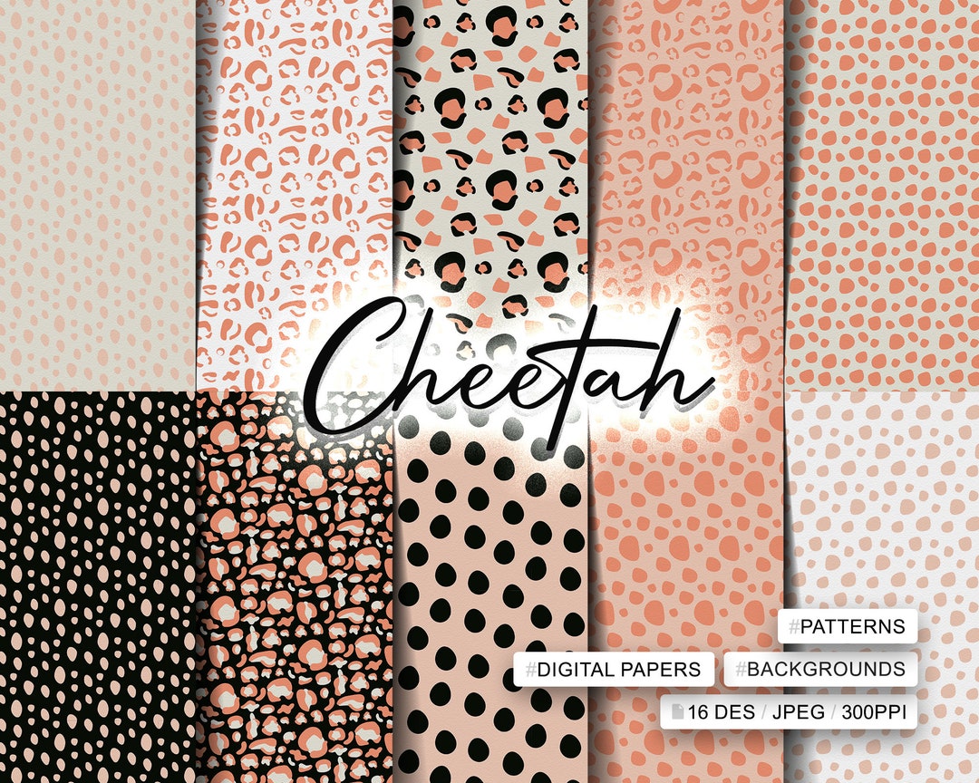 16 Peach Cheetah Animal Print Papers Peach Cheetah Animal - Etsy