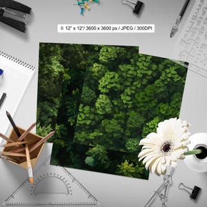 117 Forest Seamless Pattern | Digital Seamless Pattern Treetops | 3d ...