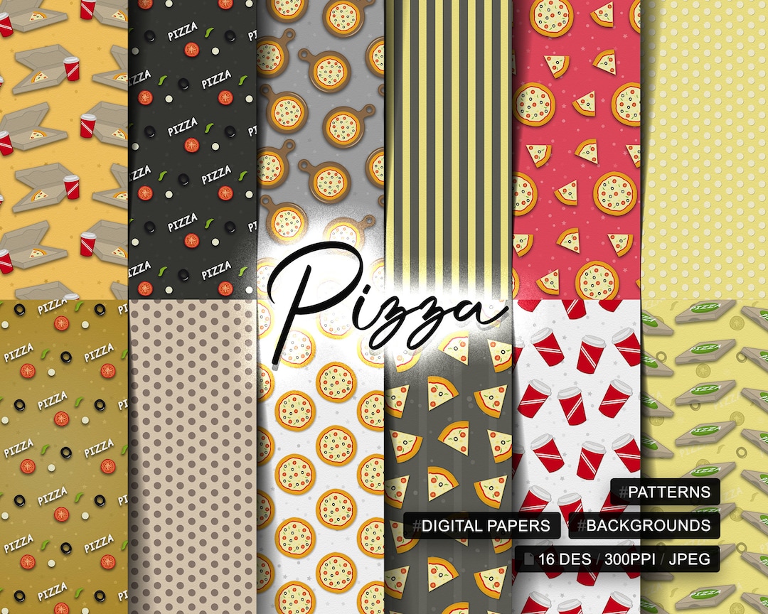 16 Pizza Digital Papers Pizza Digital Patterns - Etsy