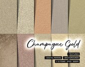 12 Champagne Gold Glitter Digital Paper Champagne Gold - Etsy