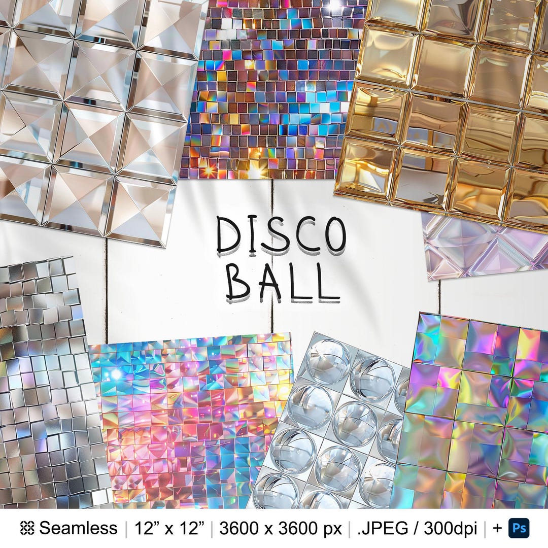 160 Disco Ball Seamless Pattern | Digital Seamless Pattern Glitter ...