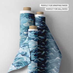 71 Waves Seamless Pattern | Digital Seamless Pattern Ocean Waves | 3d ...