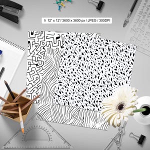 181 Doodle Seamless Pattern | Digital Seamless Pattern Hand Drawn | 3d ...