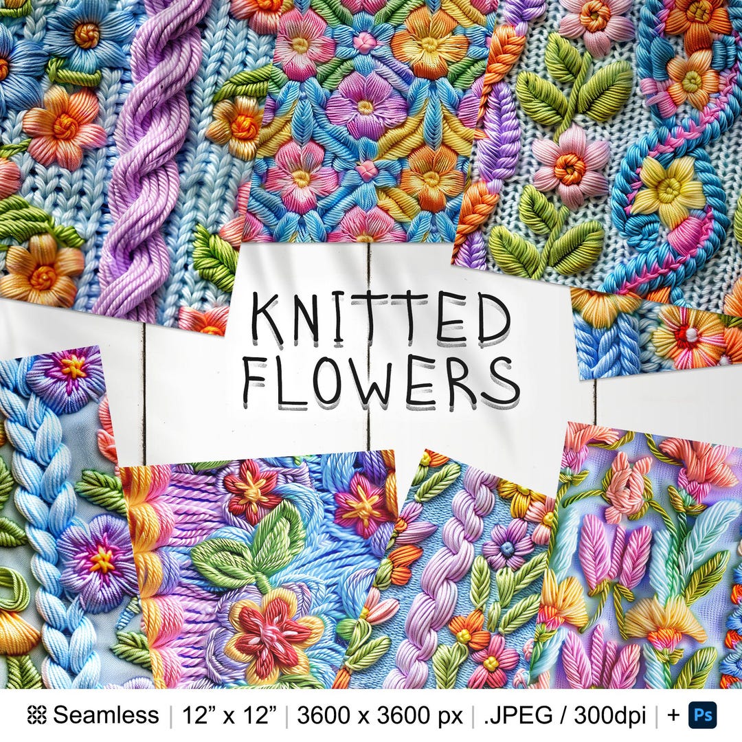 10 Embroidered Floral Seamless Pattern | Digital Seamless Pattern ...