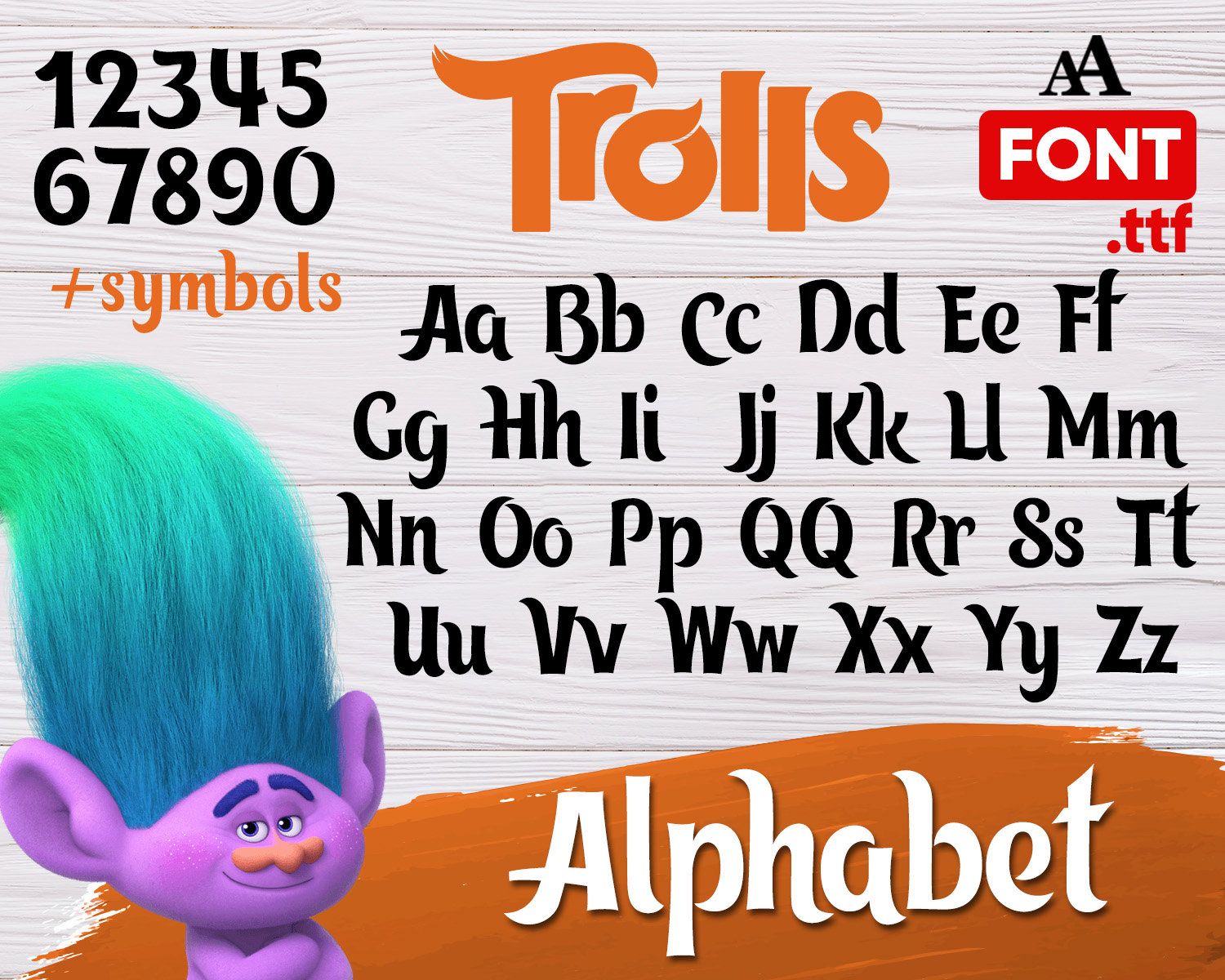 Trolls font svg trolls alphabet svg stencil trolls trolls | Etsy
