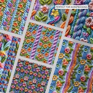 10 Embroidered Floral Seamless Pattern | Digital Seamless Pattern ...