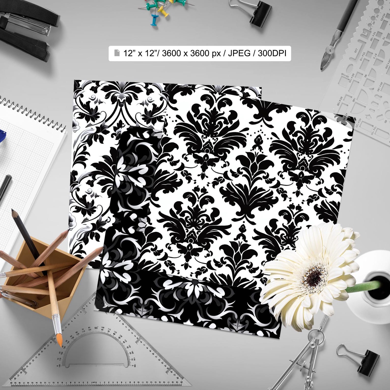 121 Damask Seamless Pattern | Digital Seamless Pattern Traditional ...