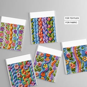 10 Embroidered Floral Seamless Pattern | Digital Seamless Pattern ...