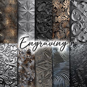 166 Engraving Seamless Pattern Digital Seamless Pattern Metallic ...