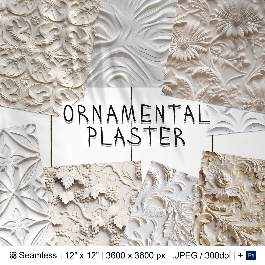 114 Ornamental Plaster Seamless Pattern | Digital Seamless Pattern ...