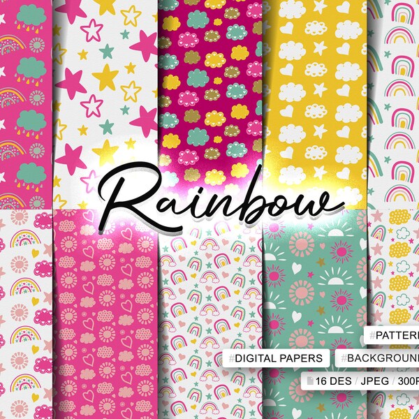 Rainbow Wallpaper Digital - Etsy