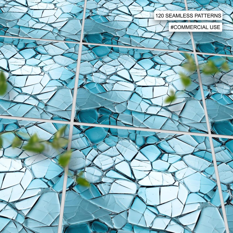 120 Glass Seamless Pattern Background | Digital Seamless Pattern Broken ...