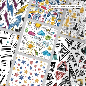 122 Scribbles Seamless Pattern Background | Digital Seamless Pattern ...