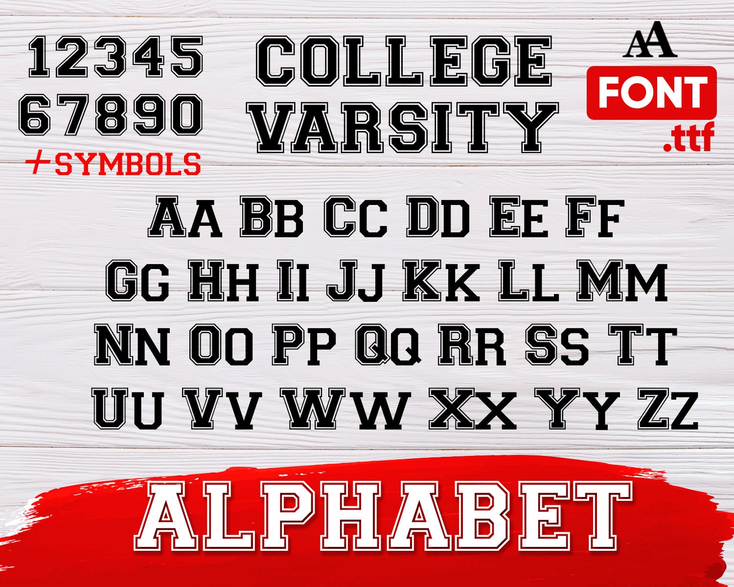 Varsity font svg college font svg college font svg varsity | Etsy