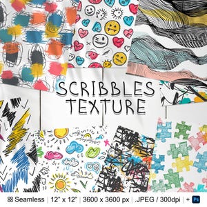 122 Scribbles Seamless Pattern Background | Digital Seamless Pattern ...