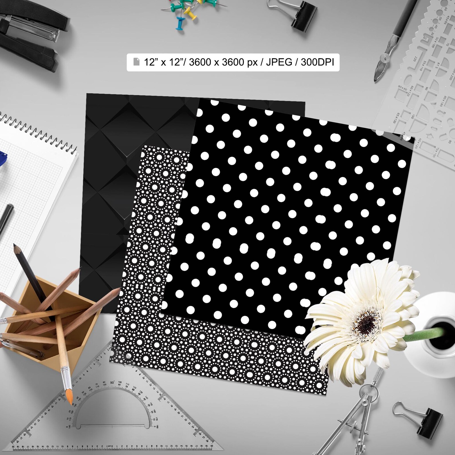 110 Shapes Seamless Pattern | Digital Seamless Geometric | 3d Shapes ...