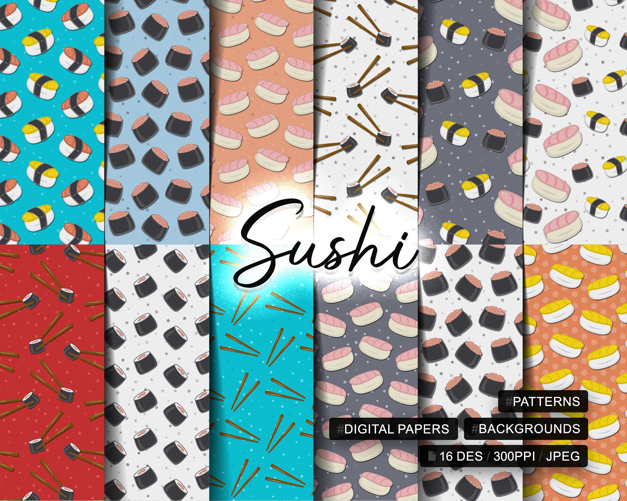 Sushi Pattern Wallpaper
