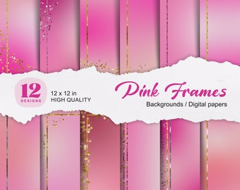 12 Sweet Spring Glitter Background Pink Digital Paper - Etsy