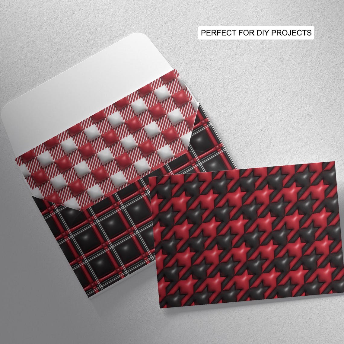 10 3D Puffy Plaid Bliss Seamless Pattern Background | Plaid Digital ...
