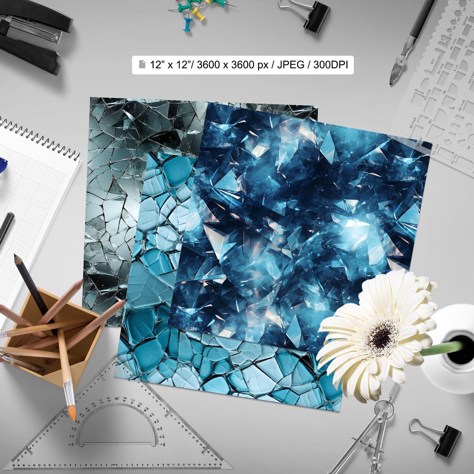 120 Glass Seamless Pattern Background | Digital Seamless Pattern Broken ...
