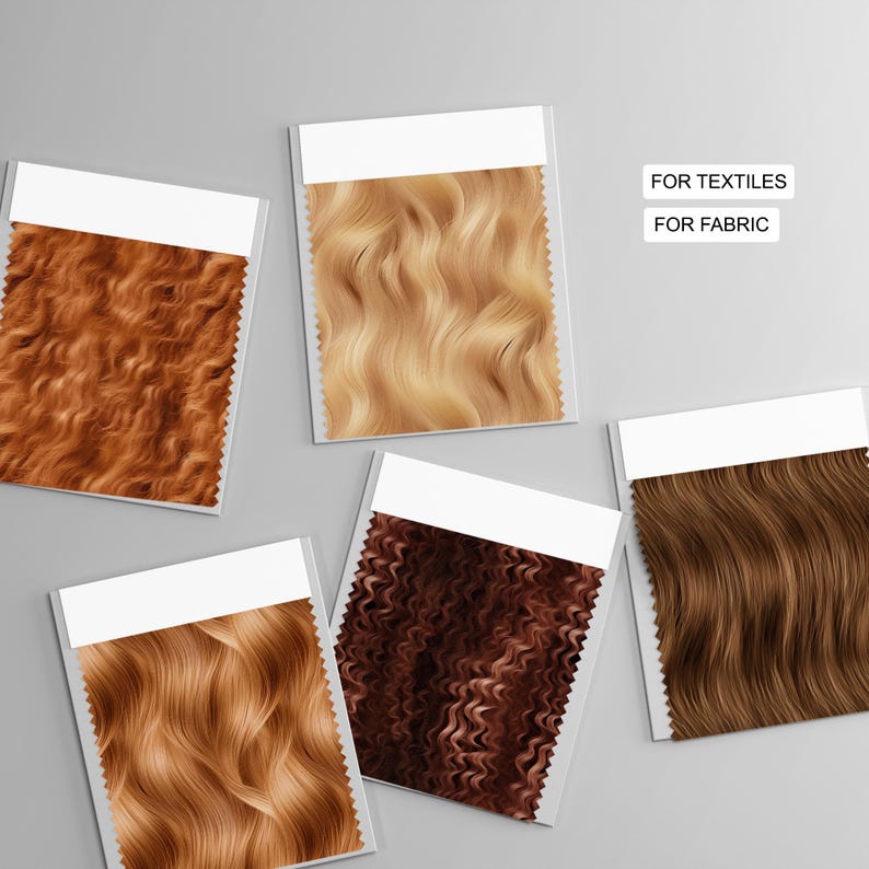 149 Hair Seamless Pattern | Digital Seamless Pattern Wavy Hair | 3d ...