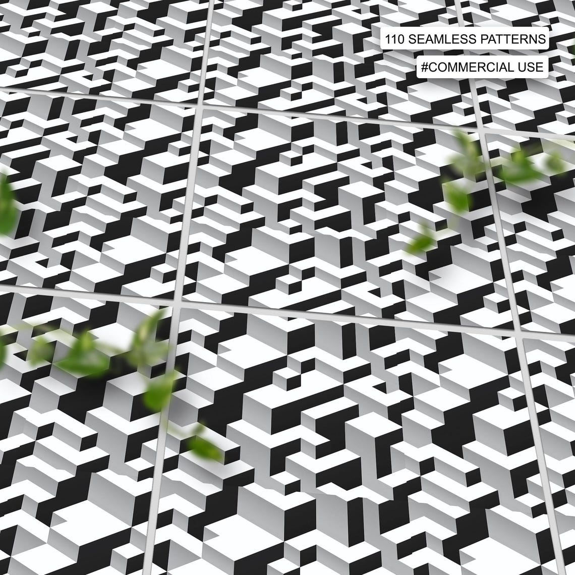 110 Shapes Seamless Pattern | Digital Seamless Geometric | 3d Shapes ...
