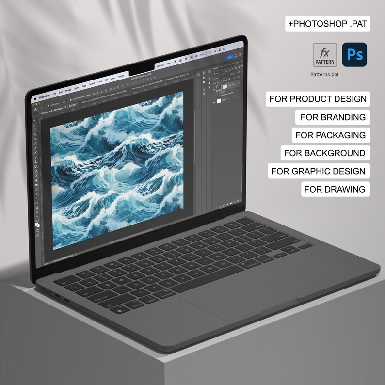 71 Waves Seamless Pattern | Digital Seamless Pattern Ocean Waves | 3d ...