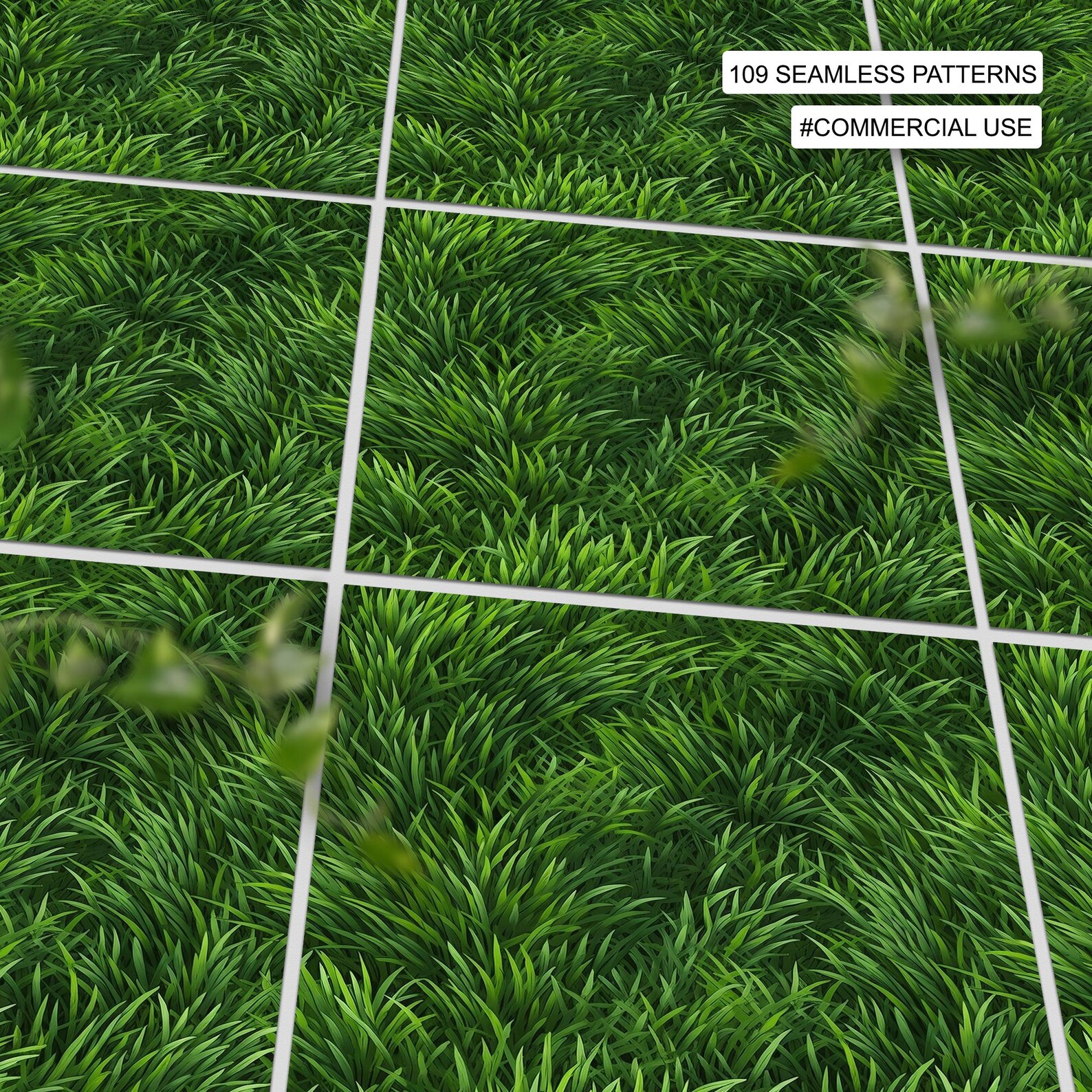109 Grass Seamless Pattern | Digital Seamless Pattern Wild Meadow | 3d ...