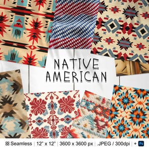 101 Native American Fabric Seamless Pattern Background | Ganado Digital ...