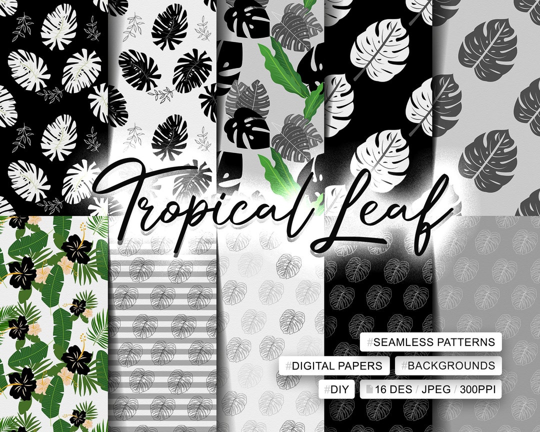 16 Dark Tropical Seamless Patterns Bundle Digital Paper - Etsy
