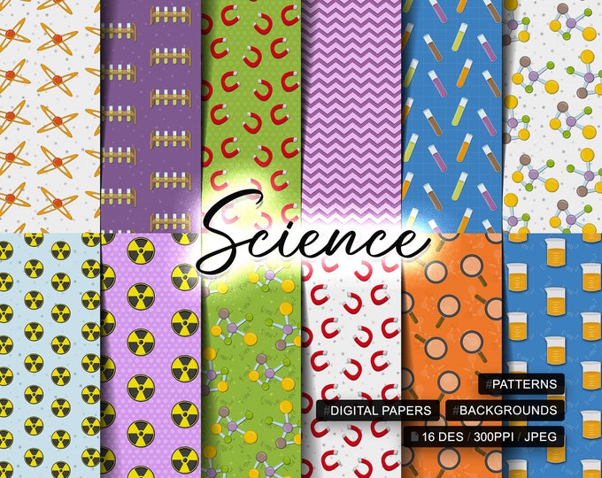 16 Science Digital Papers, Science Patterns, Science Background ...