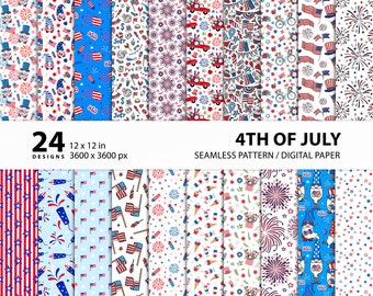 Digital Patriotic Paper - Etsy
