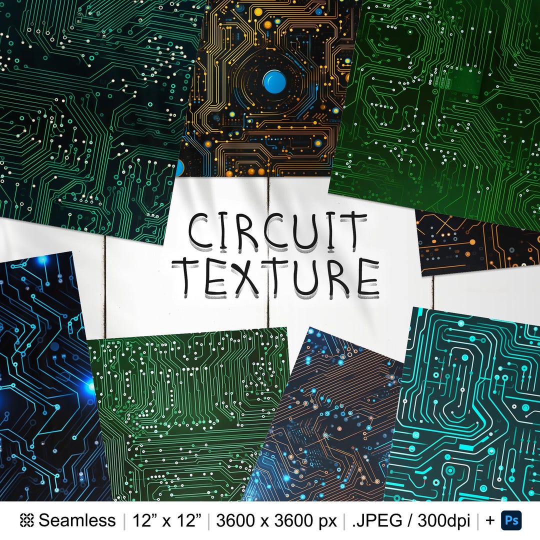 126 Circuit Seamless Pattern | Digital Seamless Pattern Classic Green ...