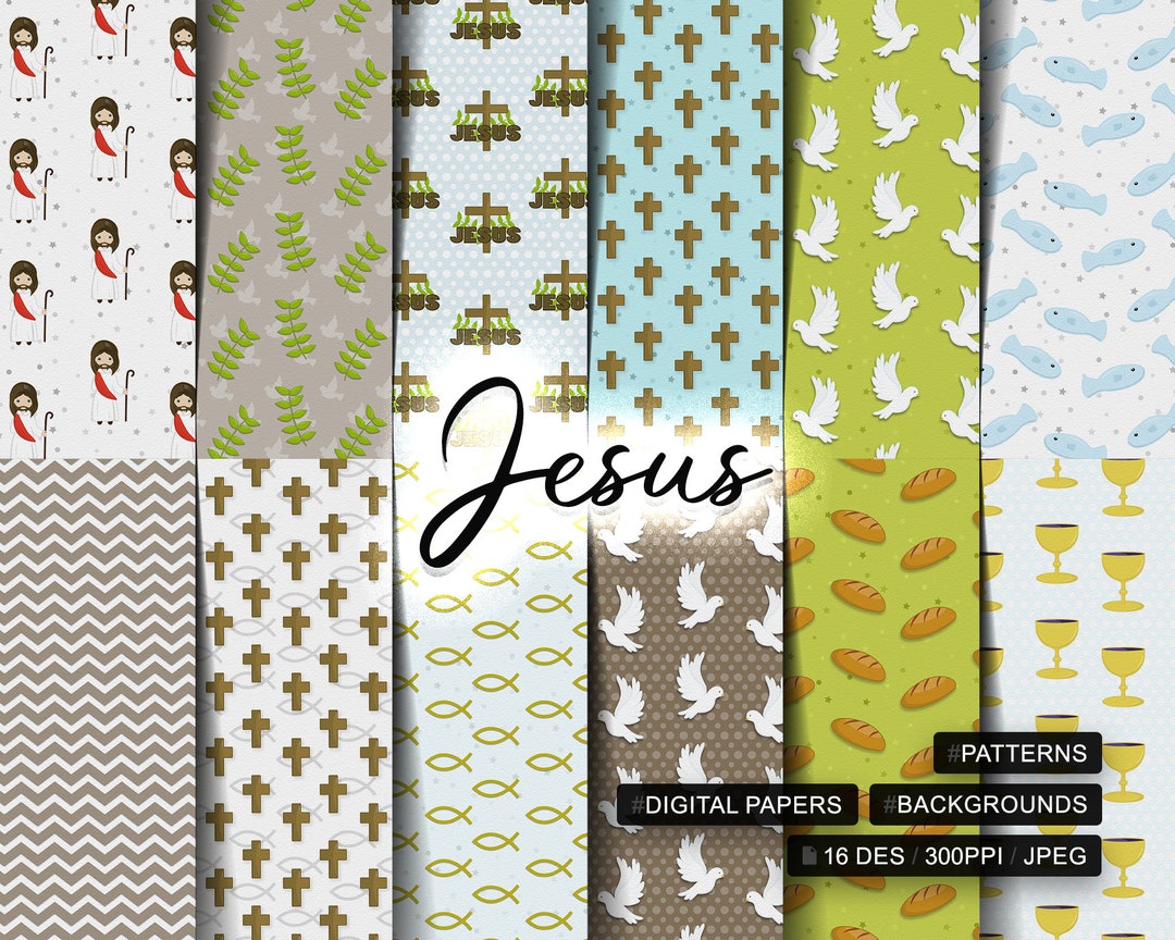 16 Jesus Christ Digital Papers, Jesus Christ Patterns, Jesus Christ ...