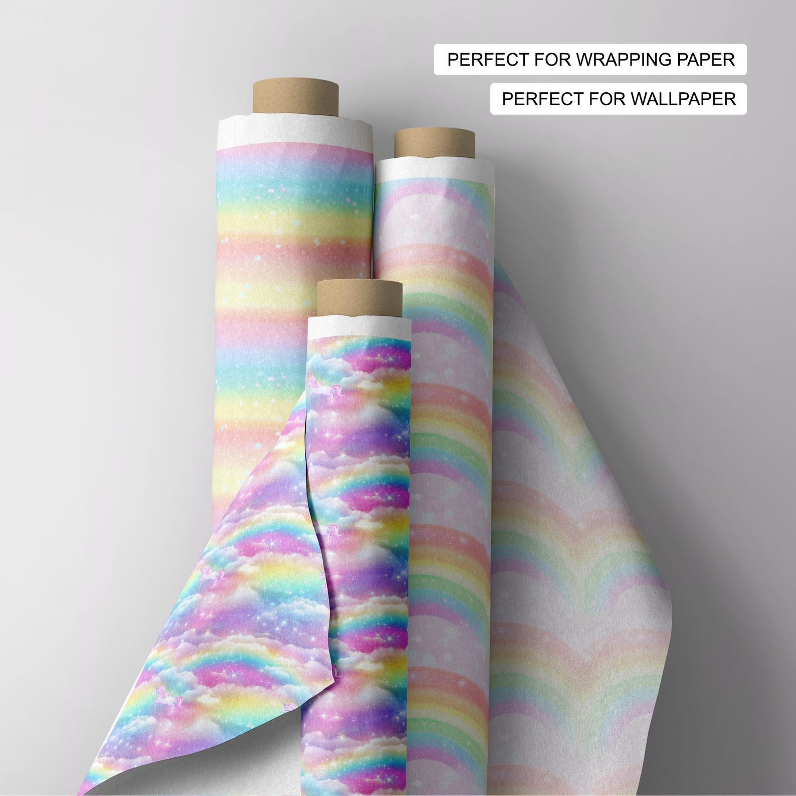 20 Rainbow Watercolor Seamless Pattern | Dreamy Rainbows Digital ...